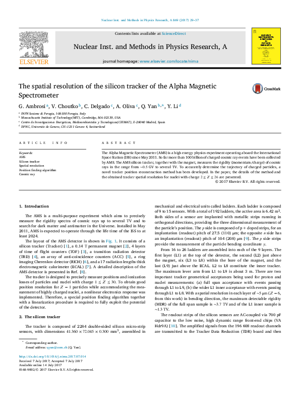 (PDF) The spatial resolution of the silicon tracker of the Alpha ...