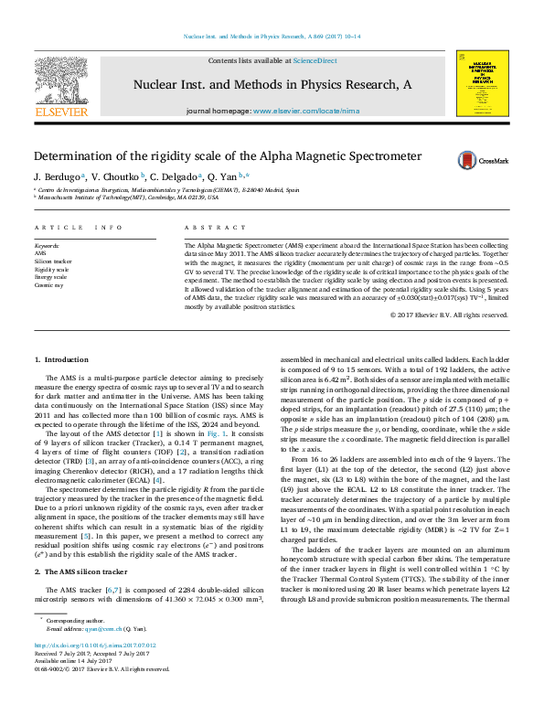 (PDF) AMS Tracker Rigidity Scale Measurement