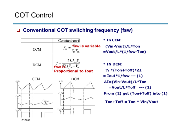 (PDF) COT Control Conventional COT switching frequency (fsw
