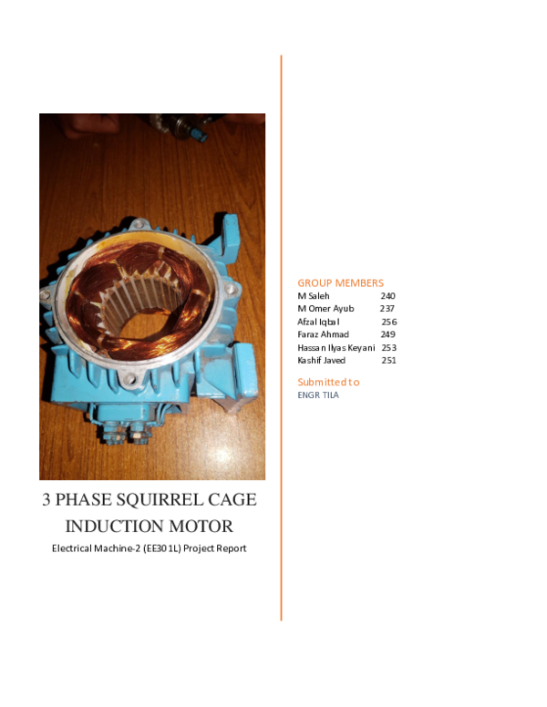 (PDF) Three Phase Squirrel Cage Induction Motor, Conctruction, Working ...