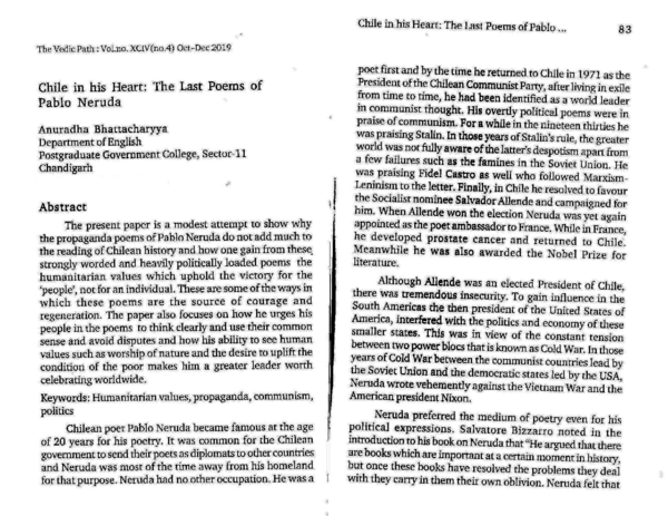 (PDF) Chile in his Heart: the Last Poems of Pablo Neruda