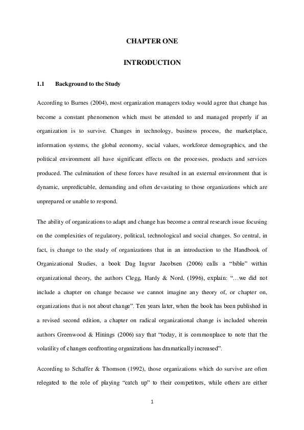 (DOC) CHAPTER ONE INTRODUCTION Background to the Study