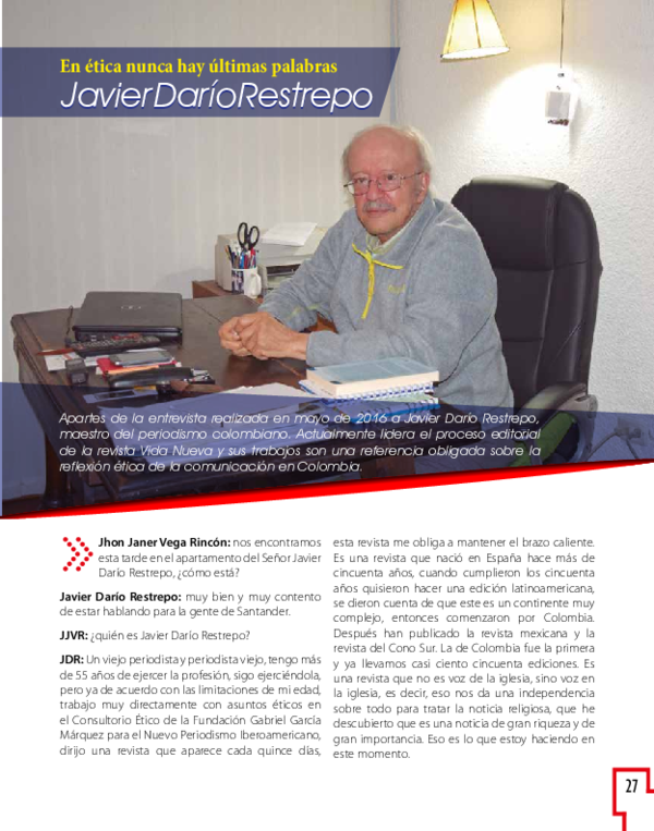 (PDF) En ética nunca hay últimas palabras. Entrevista a Javier Darío ...