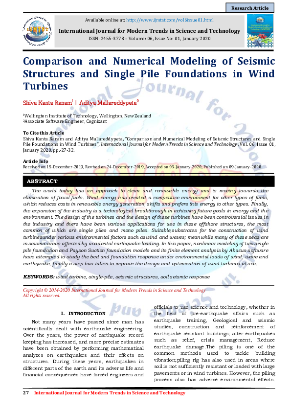 Pdf Comparison And Numerical Modeling Of Seismic Structures And Single Pile Foundations In