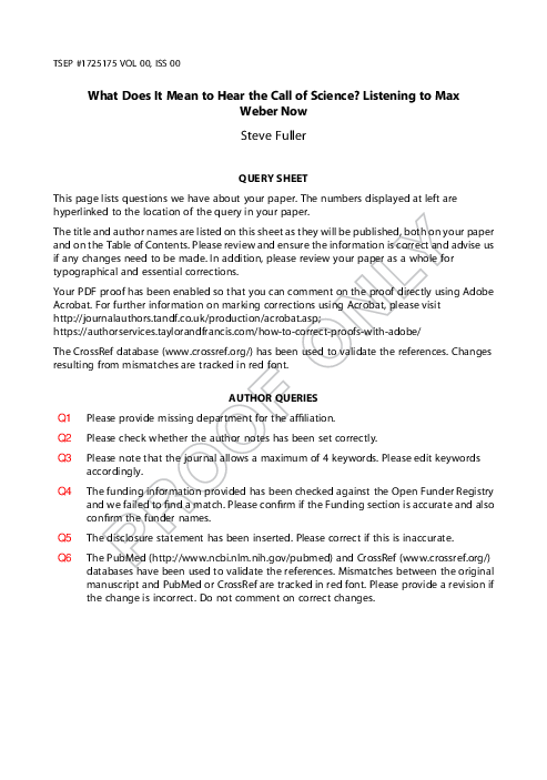 (PDF) What does it mean to hear the call of Science? Listening to Max ...