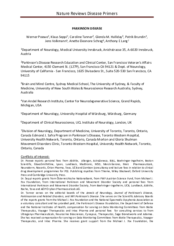 (PDF) Nature Reviews Disease Primers