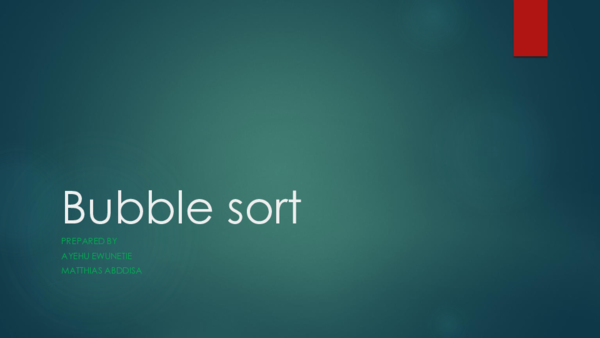 (PPT) Bubble sort