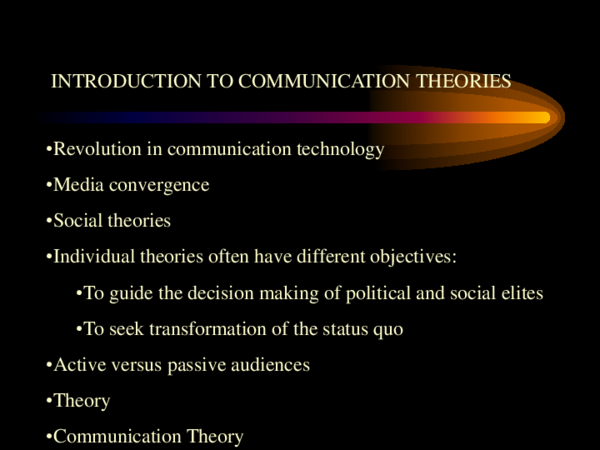 (PPT) Communication Theories