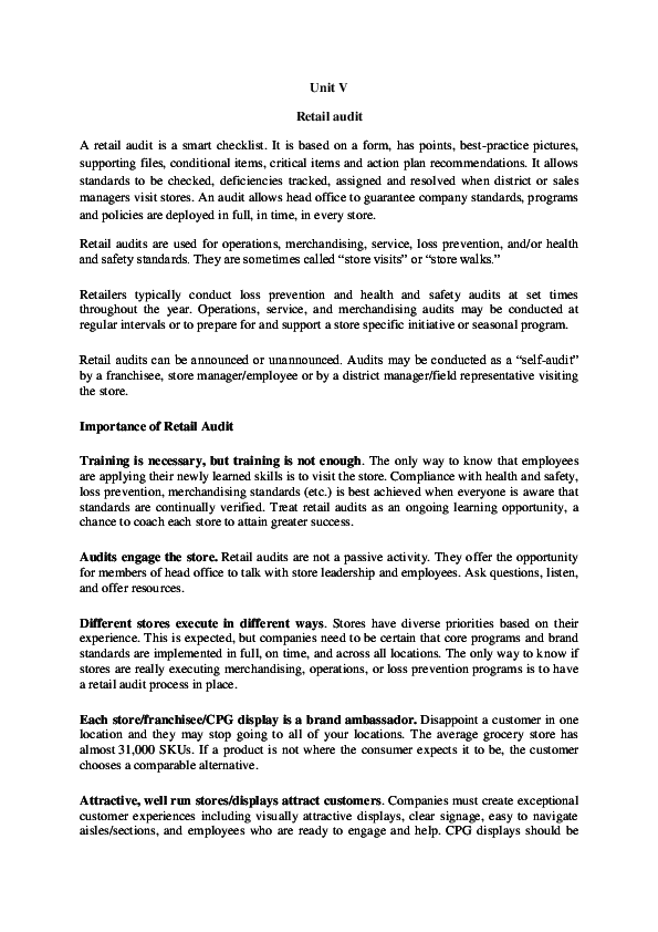 (DOC) Retail audit