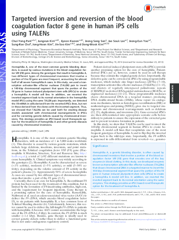 (PDF) Targeted inversion and reversion of the blood coagulation factor ...