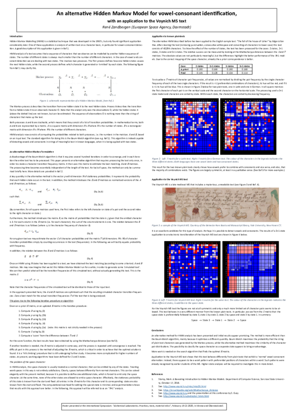 Pdf An Alternative Hidden Markov Model For Vowel Consonant Identification With An Application
