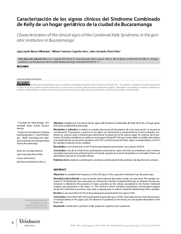 (PDF) Caracterización de los signos clínicos del Síndrome Combinado de ...
