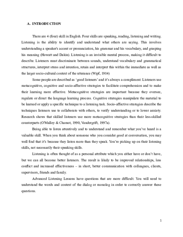 (DOC) Advanced Listening