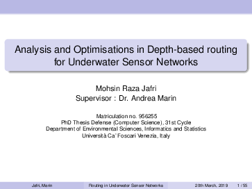 (PDF) PhD thesis: presentation: Analysis and Optimisations in Depth-based routing for Underwater ...