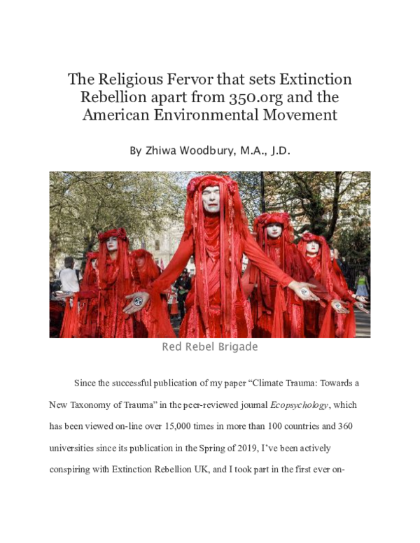 (PDF) The Religious Fervor that sets Extinction Rebellion apart from ...