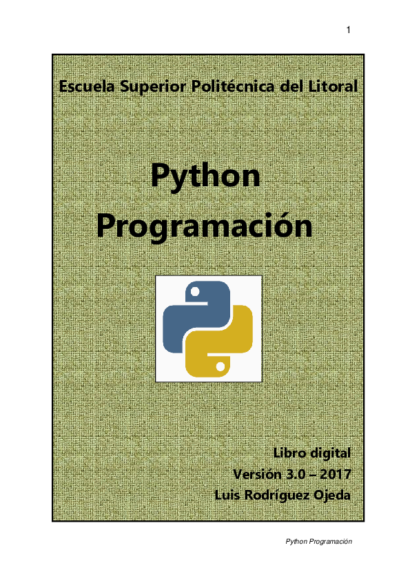 (PDF) Escuela Superior Politécnica del Litoral Python Programación ...