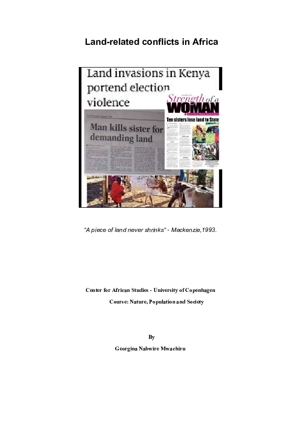 (PDF) Land-related conflicts in Africa