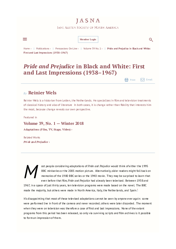 (PDF) Pride and Prejudice in Black and White: First and Last ...