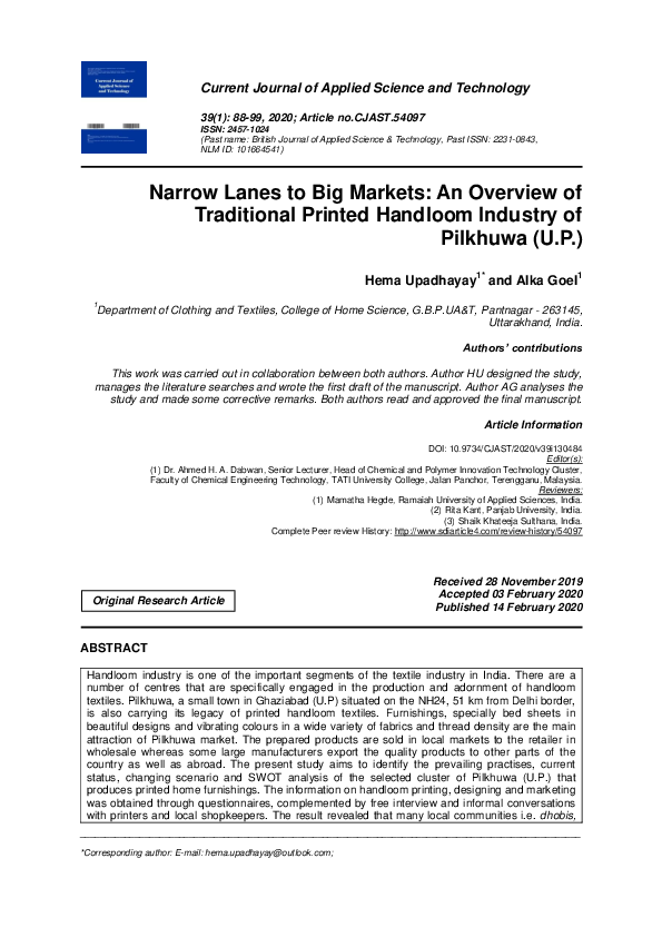 (PDF) Narrow Lanes to Big Markets: An Overview of Traditional Printed ...