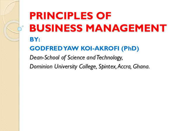 (PDF) PRINCIPLES OF BUSINESS MANAGEMENT