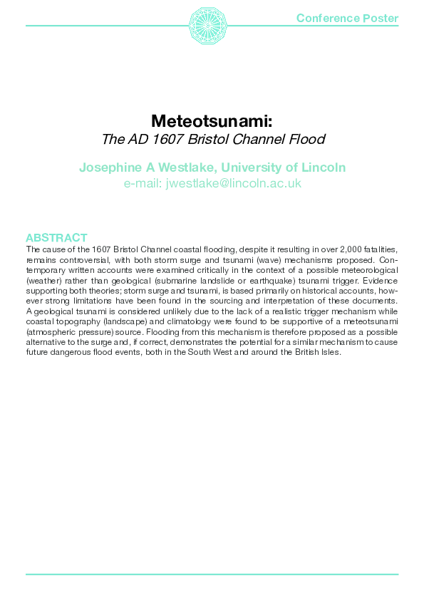 (PDF) Meteotsunami: The AD 1607 Bristol Channel Flood