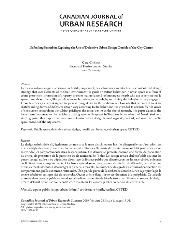 (PDF) Defending Suburbia: Exploring the Use of Defensive Urban Design ...