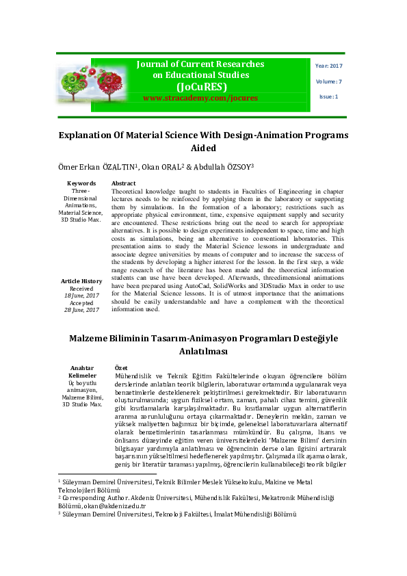 (PDF) Explanation Of Material Science With Design-Animation Programs Aided | okan oral ...