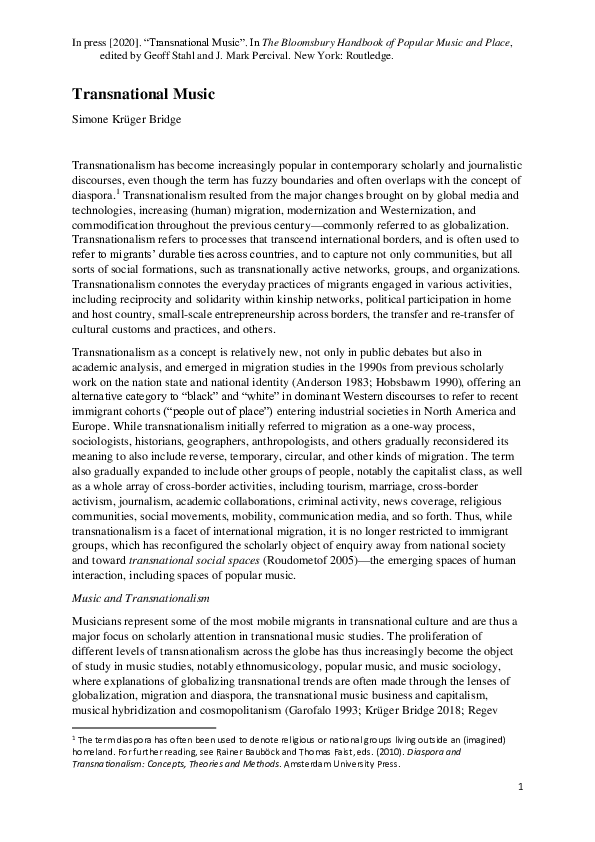 (PDF) Transnational Music
