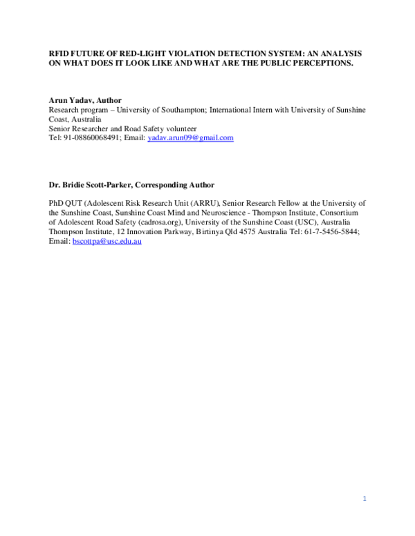 Pdf Rfid Future Of Red Light Violation Detection System An Analysis On What Does It Look Like