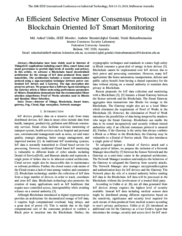 (PDF) An Efficient Selective Miner Consensus Protocol in Blockchain ...
