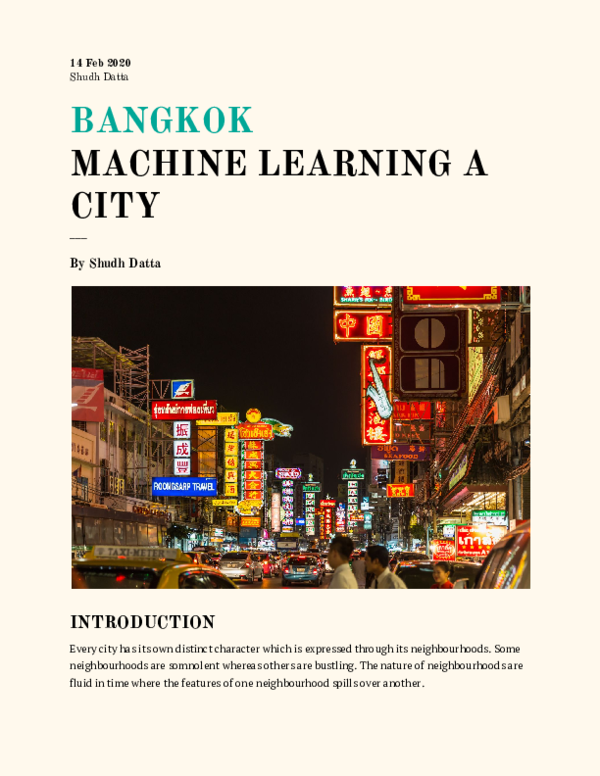 (PDF) BANGKOK MACHINE LEARNING A CITY