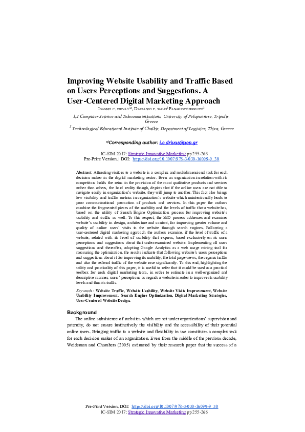 (PDF) Improving Website Usability and Traffic Based on Users Perceptions and Suggestions. A User ...
