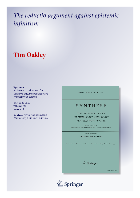 (PDF) The reductio argument against epistemic infinitism