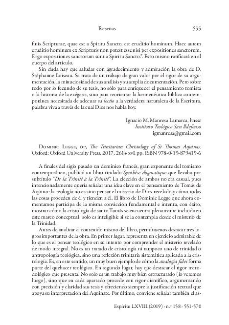 (PDF) Book review of Dominic Legge. The Trinitarian Christology of St ...