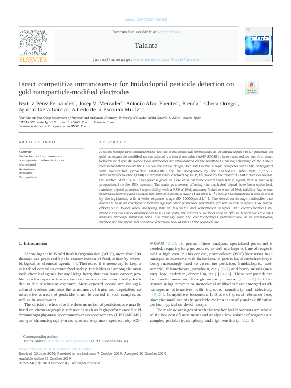 (PDF) Direct competitive immunosensor for Imidacloprid pesticide ...
