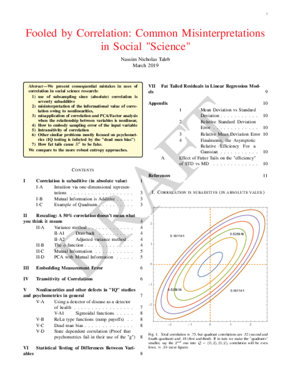 (PDF) Fooled by Correlation: Common Misinterpretations in Social "Science"