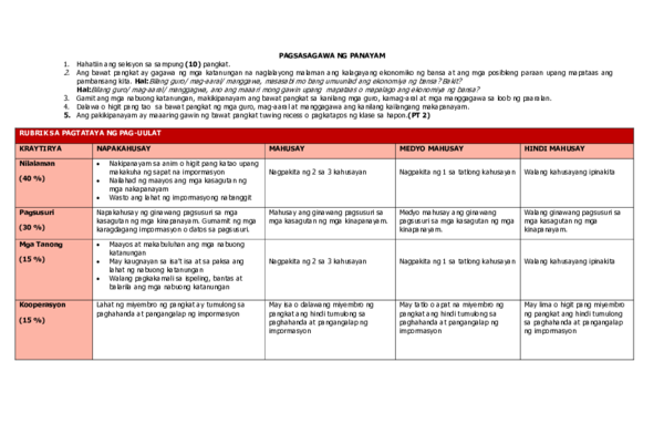 (DOC) PAGSASAGAWA NG PANAYAM