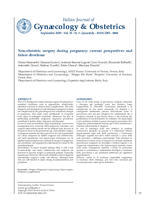 (PDF) Non-obstetric surgery during pregnancy: current perspectives and ...