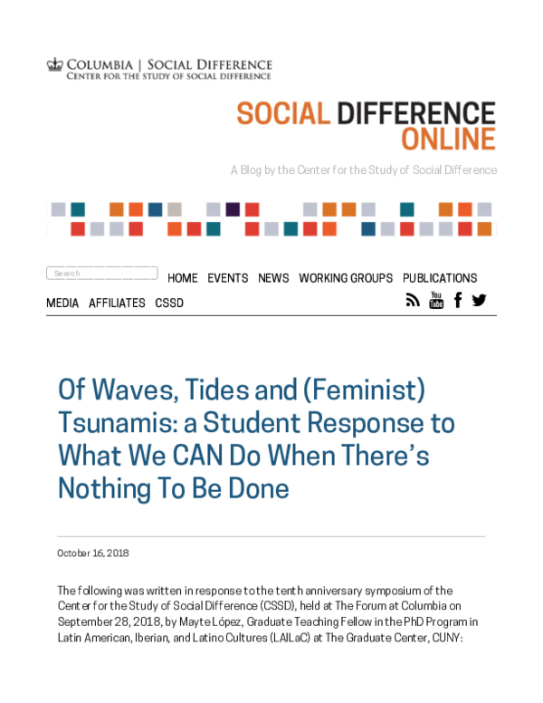 (PDF) Of Waves, Tides and (Feminist) Tsunamis