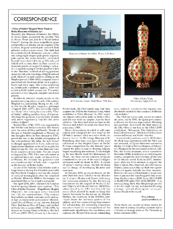 (PDF) “Clive of India” Mughal Wine flask in Doha Museum of Islamic Art