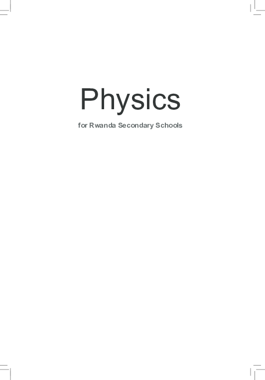 (PDF) Physics for Rwanda Secondary Schools | Izanyibuka Jean Germain ...