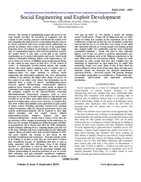 (PDF) Social Engineering and Exploit Development