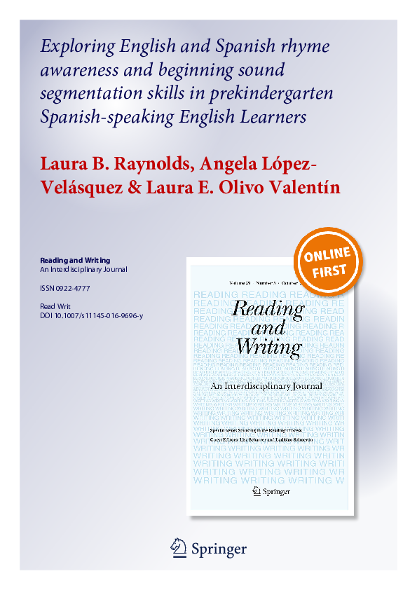(PDF) Exploring English and Spanish rhyme awareness and beginning sound ...