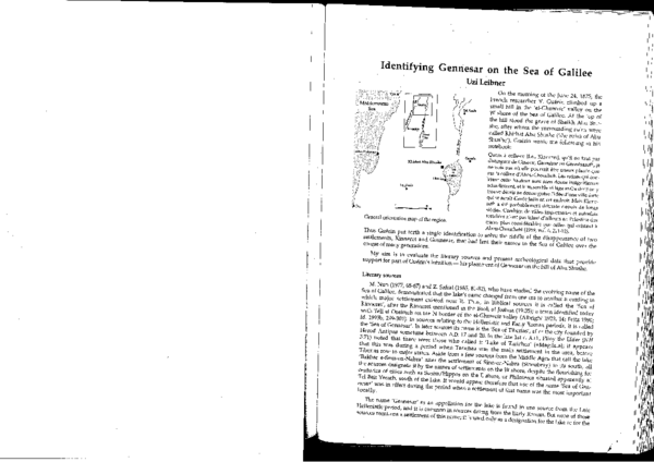 (PDF) Identifying Gennesar on the Sea of Galilee
