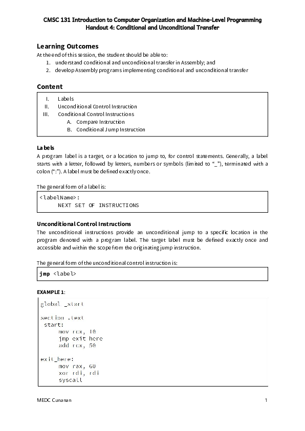 (PDF) Conditional Unconditional Transfer