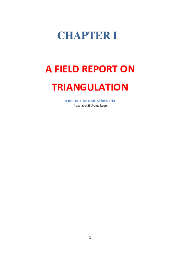 (PDF) CHAPTER I A FIELD REPORT ON TRIANGULATION A REPORT BY RABI SHRESTHA