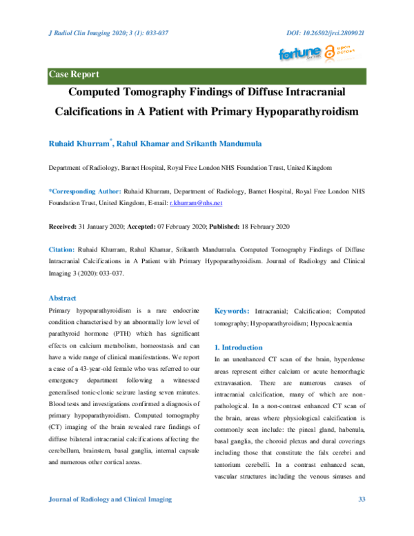 (PDF) Computed Tomography Findings of Diffuse Intracranial ...