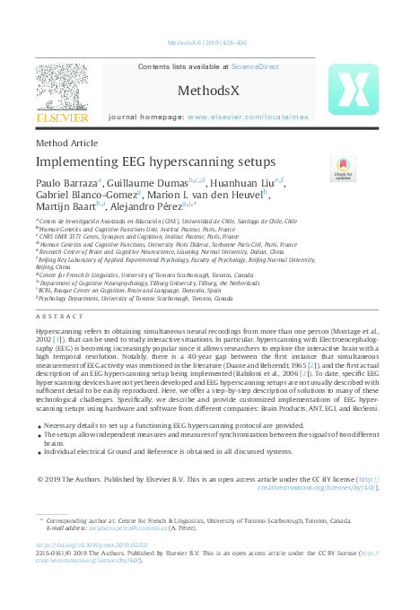 (PDF) Implementing EEG hyperscanning setups