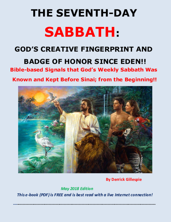 (PDF) THE SEVENTH-DAY SABBATH: GOD'S CREATIVE FINGERPRINT AND BADGE OF ...