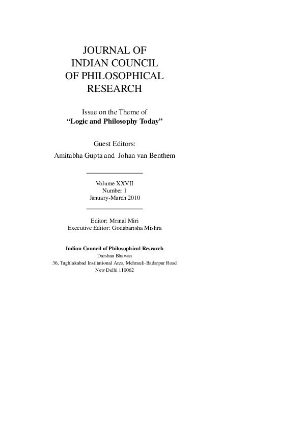 (PDF) Two Indian Dialectical Logics: saptabhangi and catuskoti